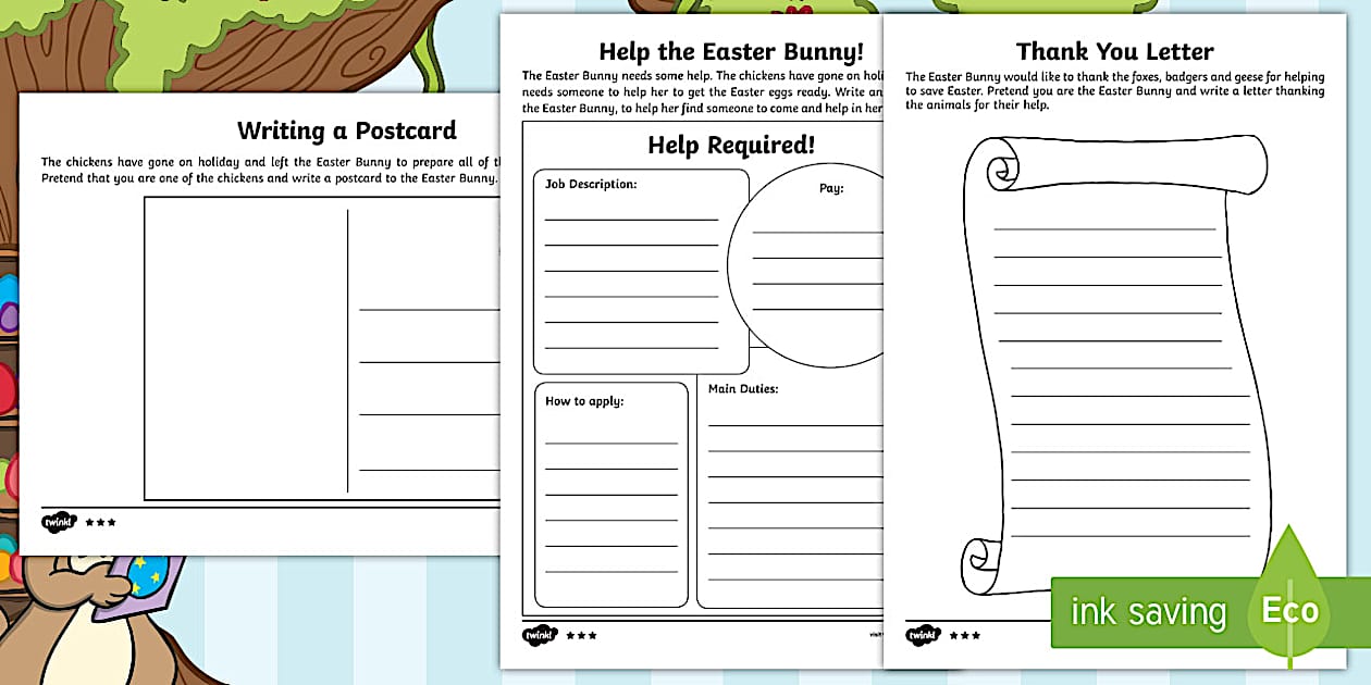 Easter Writing Activities for Kids | Saving Easter | Twinkl