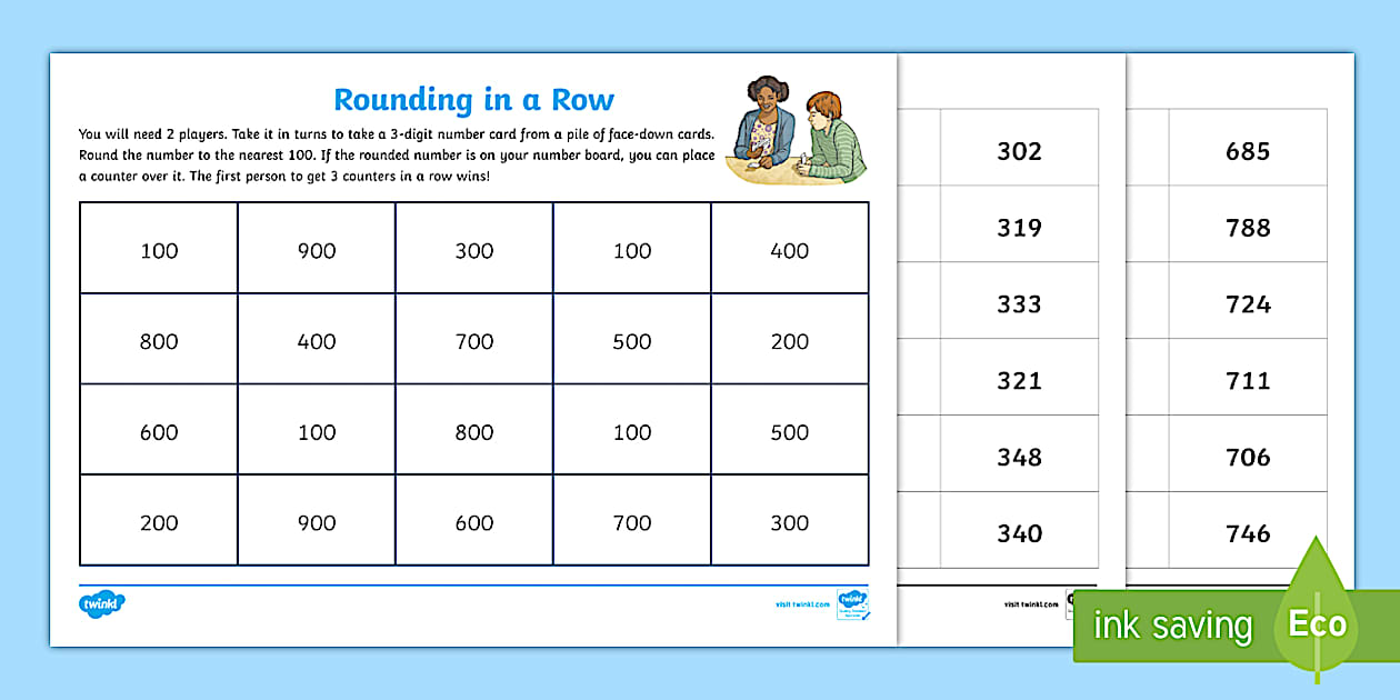 Editable Rounding in a Row Rounding to the Nearest 100 Worksheet