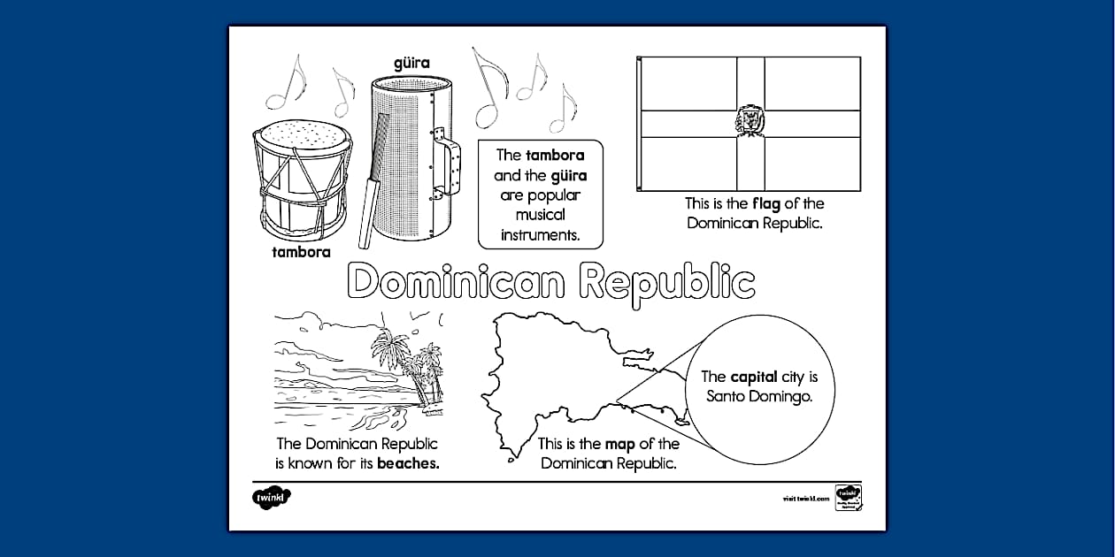 Dominican Republic Facts Coloring Sheet - Twinkl