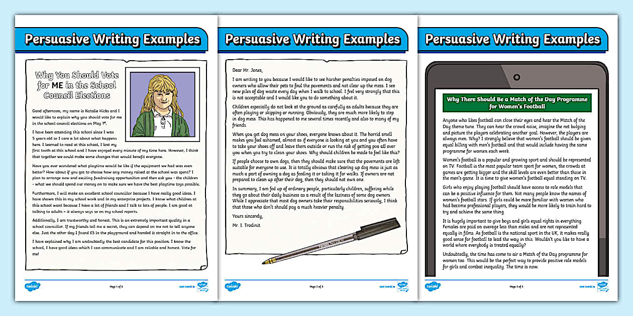Persuasive Writing Examples I Twinkl Canada (teacher made)