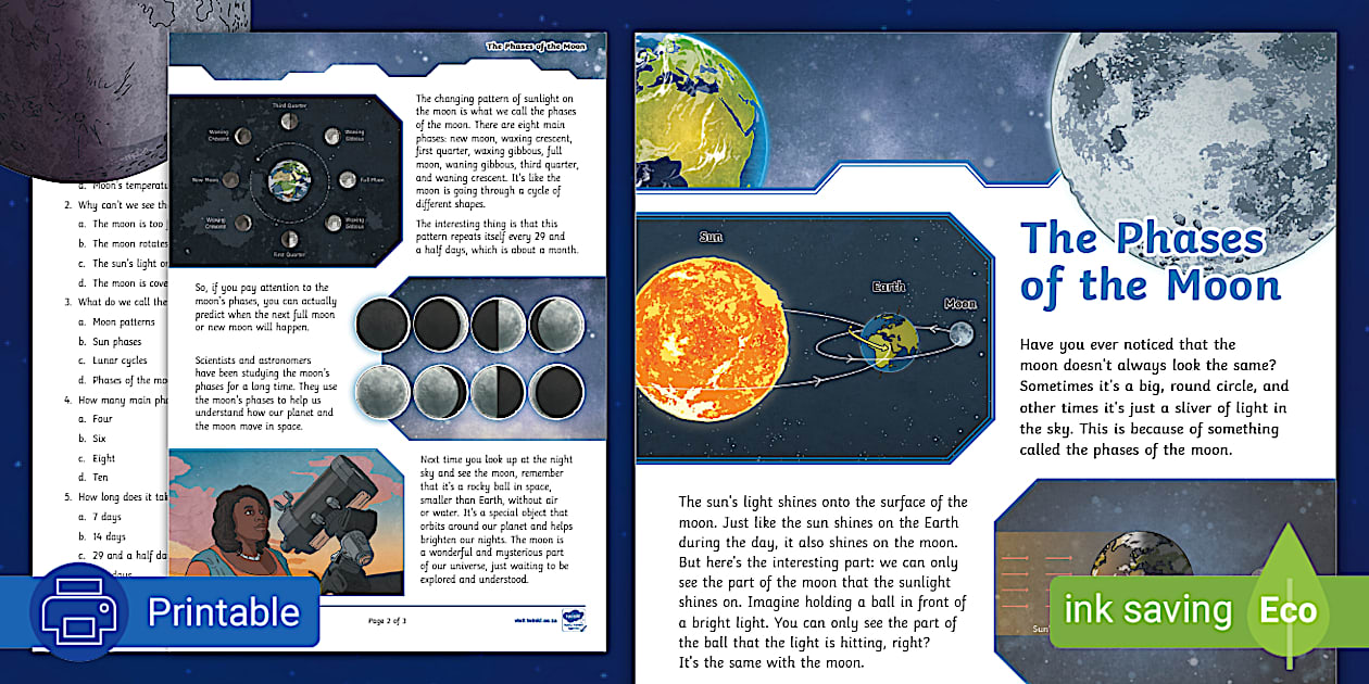 The Phases of the Moon (professor feito) - Twinkl