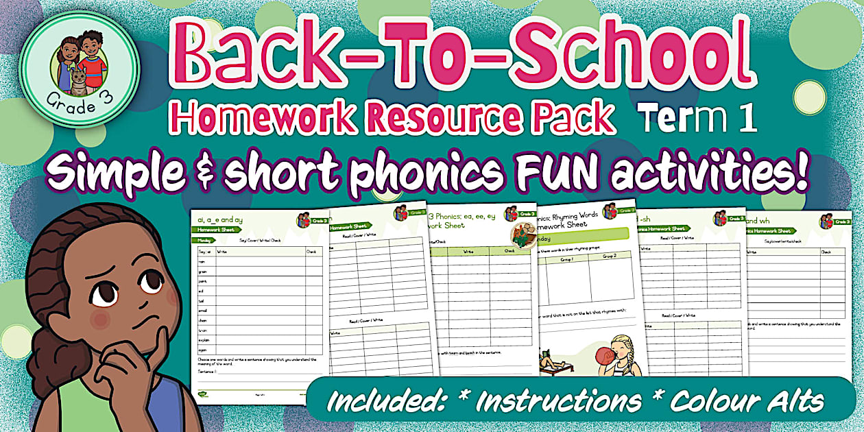 Gr. 3 Phonics - T1 - Homework - Resource Pack (CAPS Aligned)