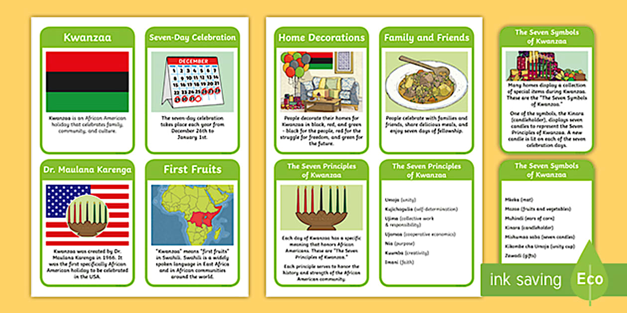 Printable Kwanzaa Facts Cards for Kids | Twinkl USA - Twinkl
