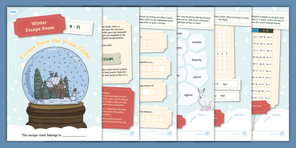 Winter Escape Room (Ages 9 - 11) (teacher made) - Twinkl