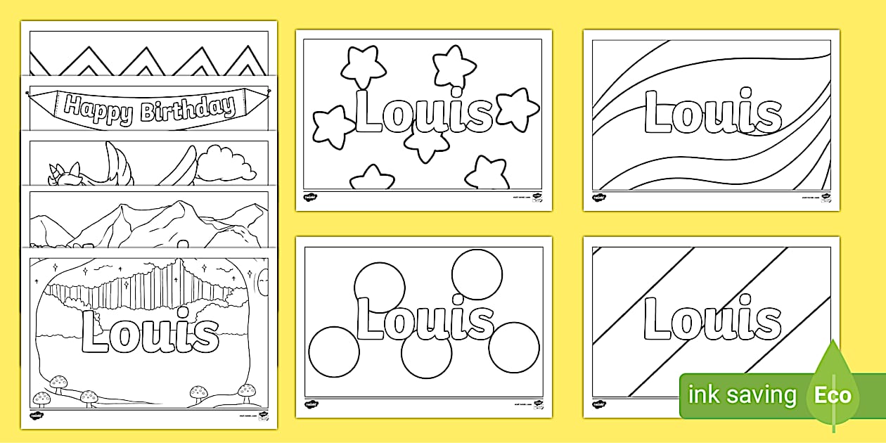 Free Louis Name Simple Colouring Activity Sheets for Kids!