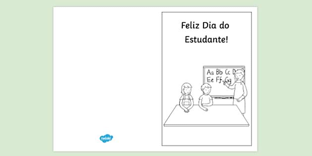 Cartão para o Dia do Estudante (teacher made) - Twinkl