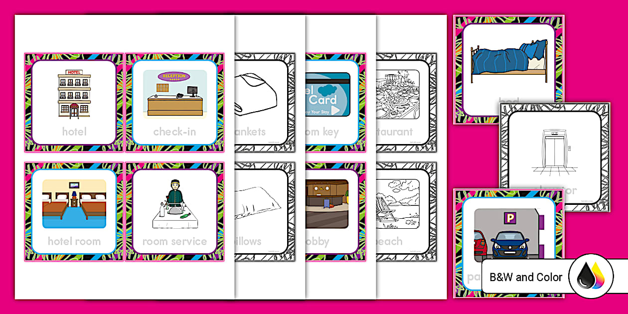 Tropical Hotel Dramatic Play Tracing Word Cards