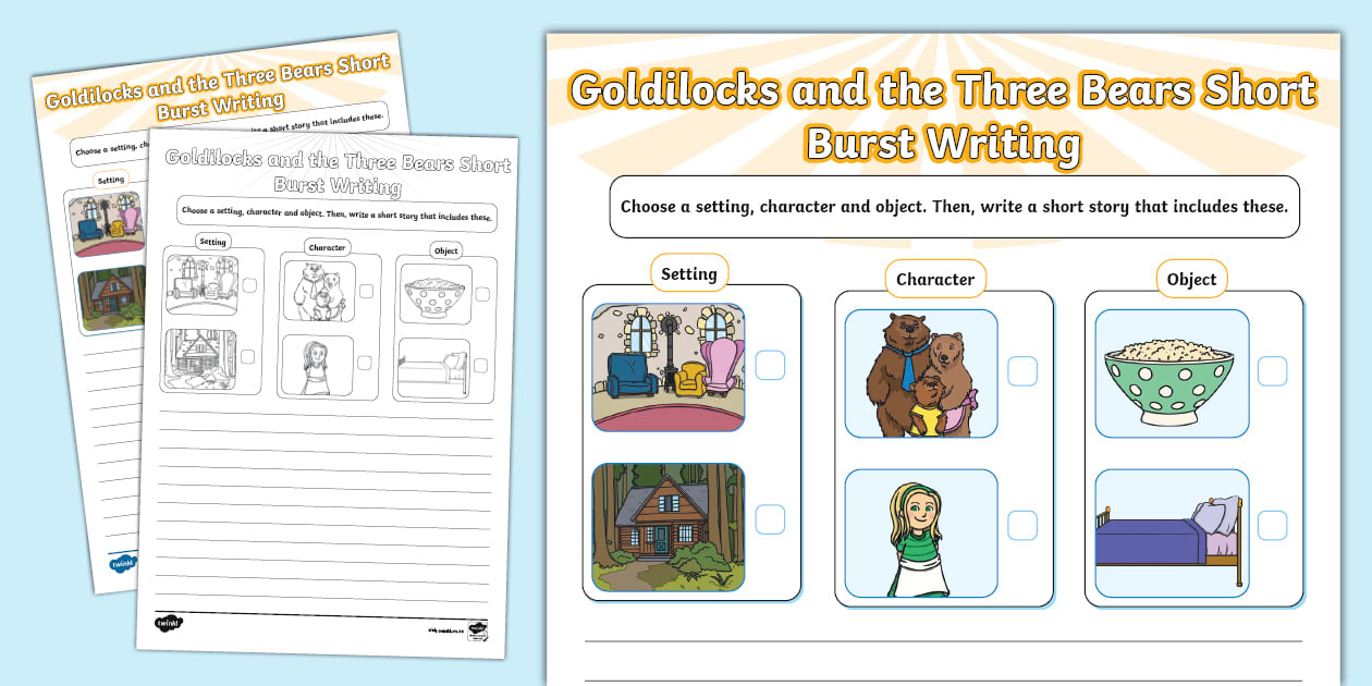 Goldilocks and the Three Bears Short Burst Writing Template