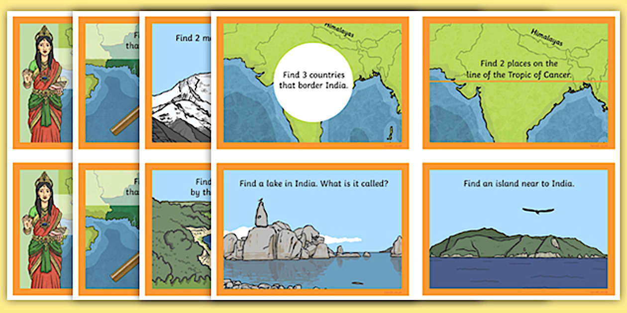 India Atlas Challenge Cards (teacher made) - Twinkl