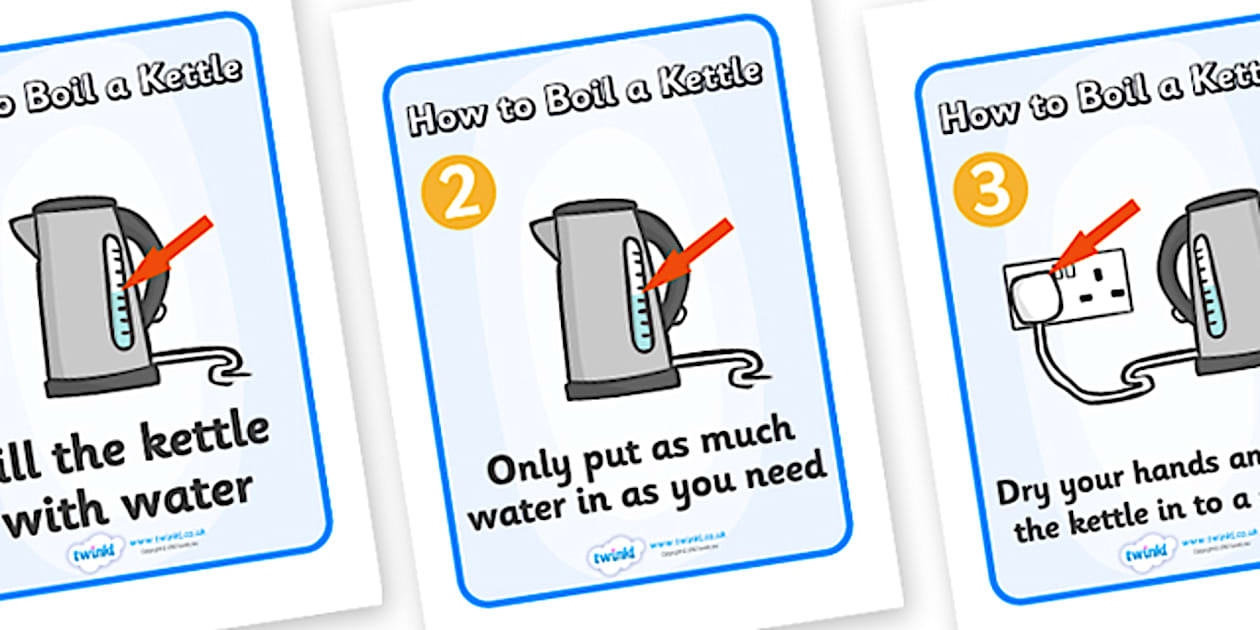 How to Boil a Kettle Display Posters (teacher made) - Twinkl