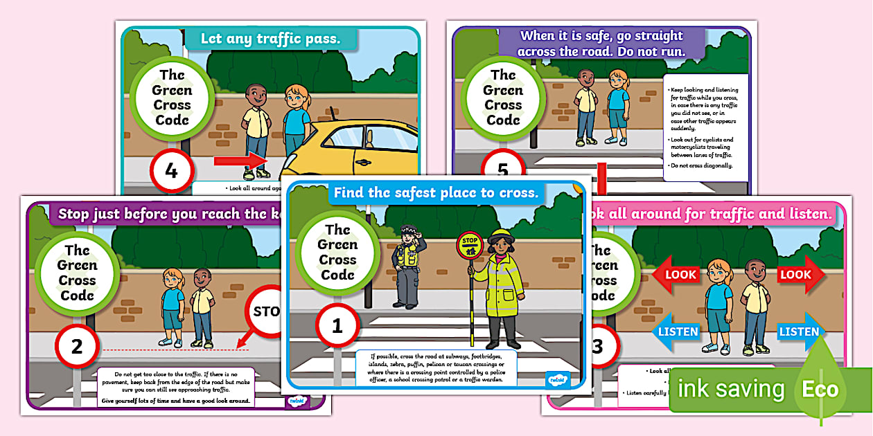 The Green Cross Code Posters (Teacher-Made) - Twinkl