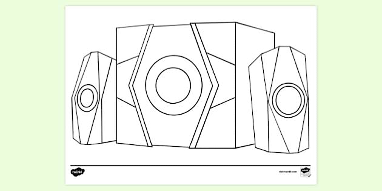 Gaming Speakers Colouring Sheet | Colouring Sheets - Twinkl