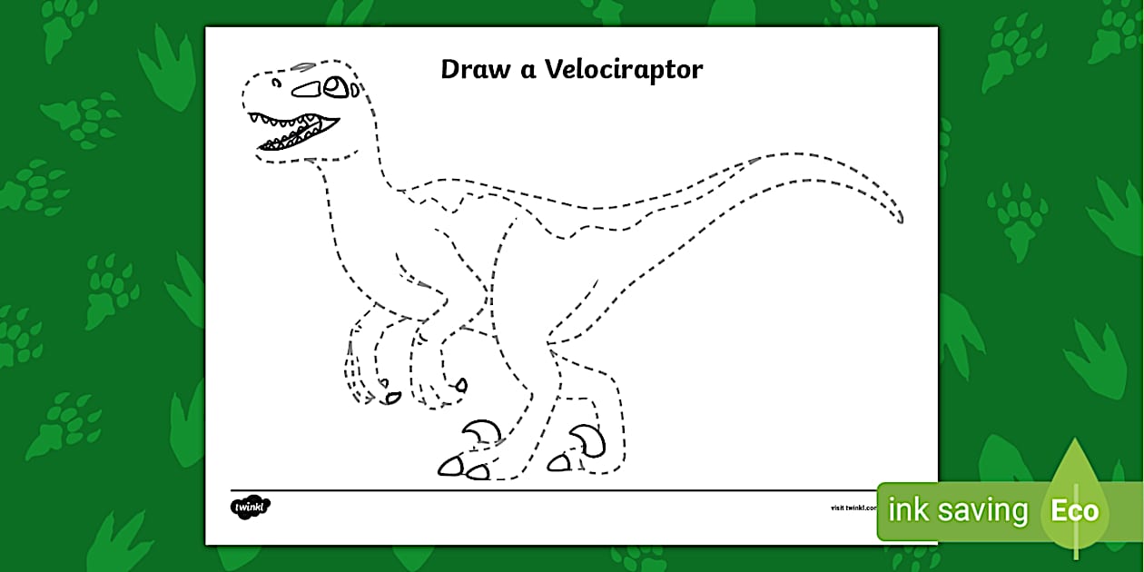 Draw a Velociraptor Pencil Control Activity (teacher made)