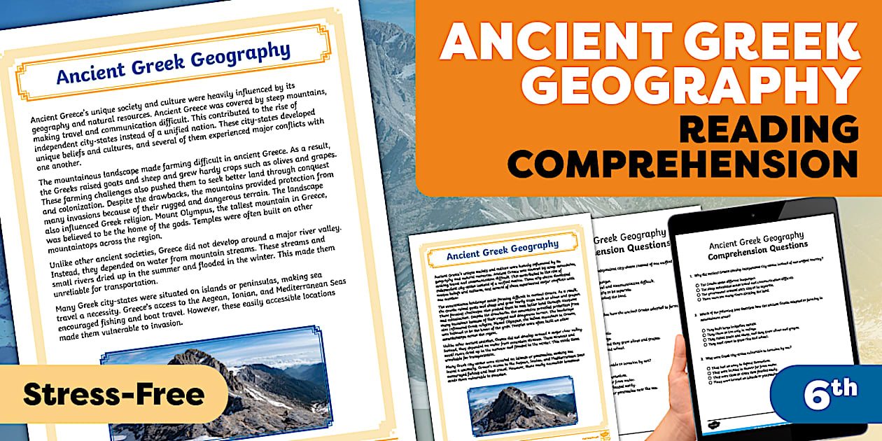 6th Gr Ancient Greek Geography Reading Comprehension