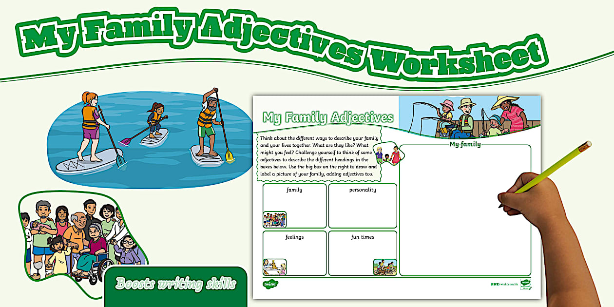My Family Adjectives Worksheet