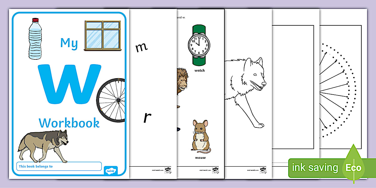 My Workbook W Lowercase (teacher made) - Twinkl
