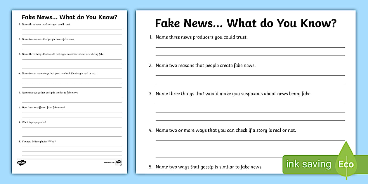 Editable Fake News What Do You Know? (teacher made) - Twinkl