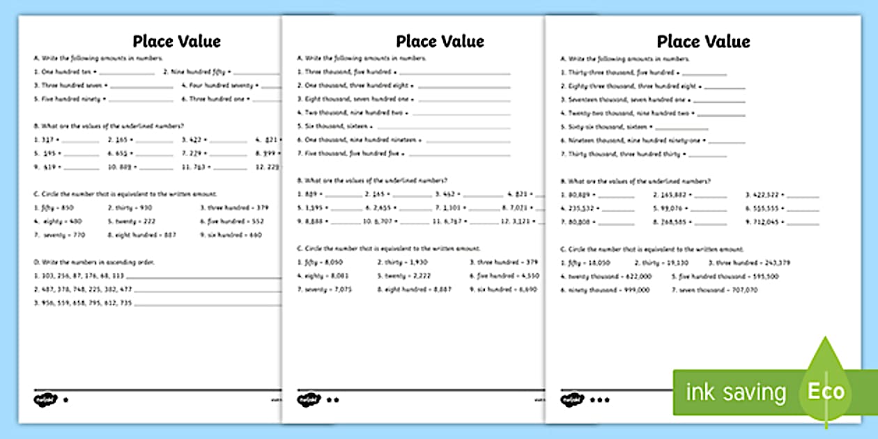 Place Value Differentiated Activities (Teacher-Made)