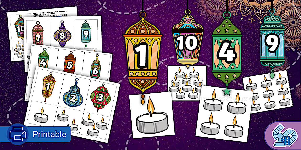 Ramadan Lantern Number Matching Game EYFS Ramadan Activities
