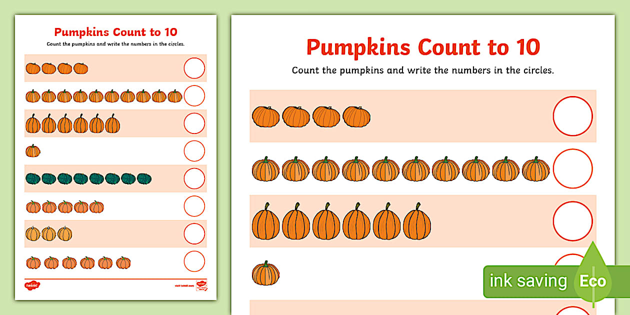 👉 Counting to 10 with Pumpkins,Pumpkin maths, Halloween Maths