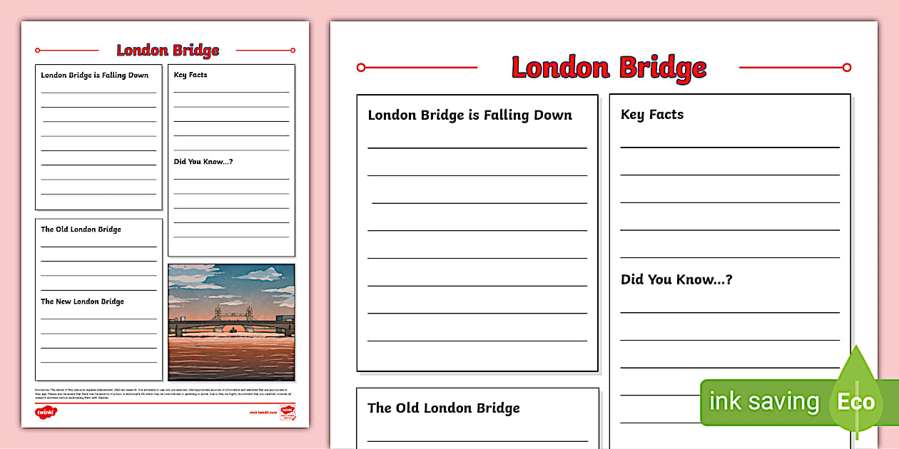 London Bridge Fact File Template (teacher made) - Twinkl