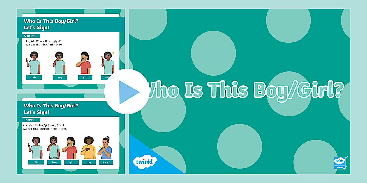 Auslan Who Is This Boy/Girl? Powerpoint (teacher made)