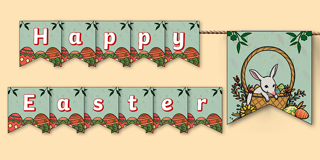 Easter Bunting (teacher made) - Twinkl