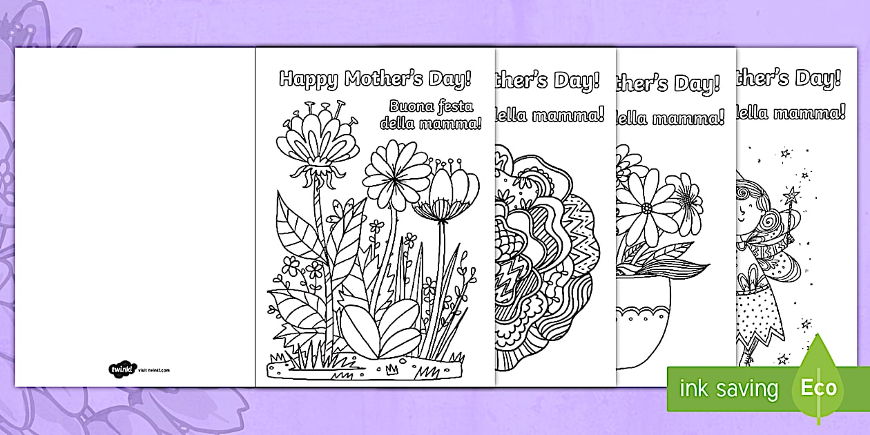 Mother's Day Mindfulness Colouring Cards English/Italian - KS1 & KS2 ...