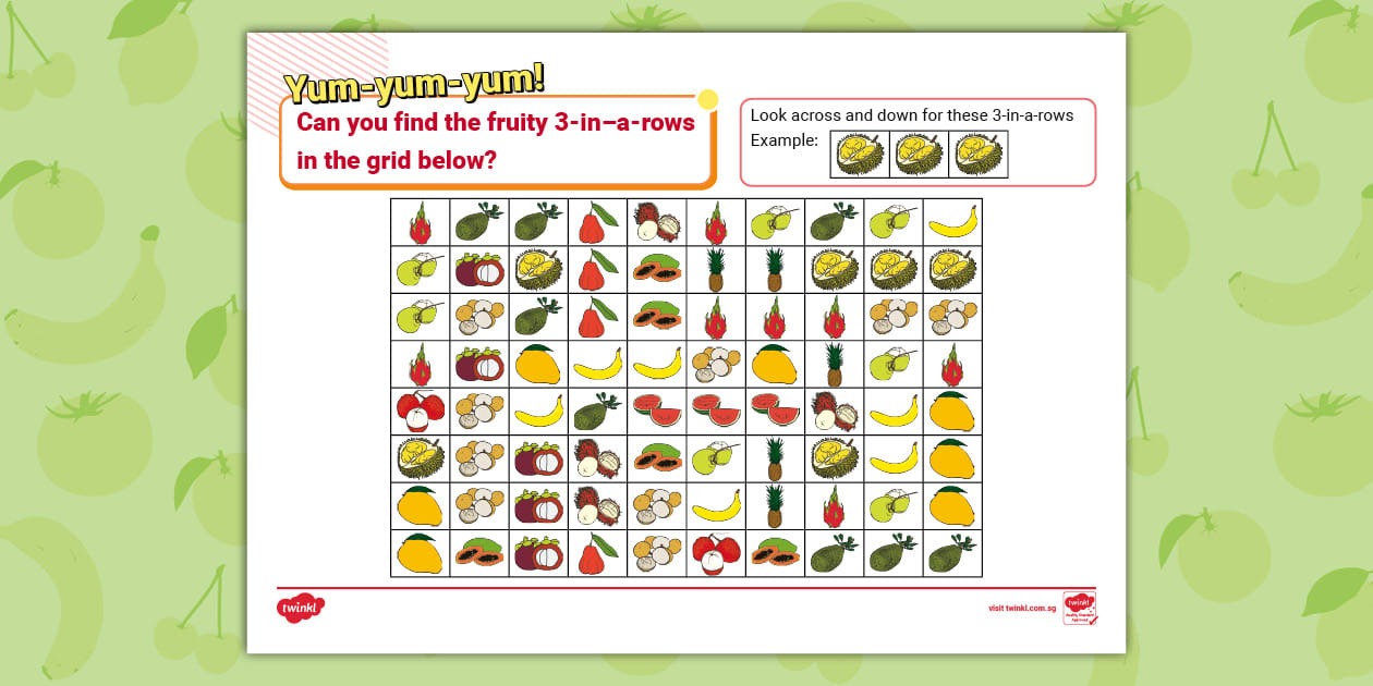 Singapore Fruits Activity Sheet (Teacher-Made) - Twinkl