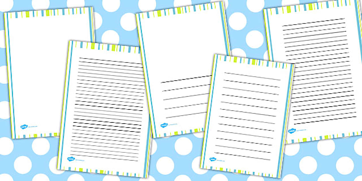 Green Stripe Portrait Page Borders (teacher made) - Twinkl