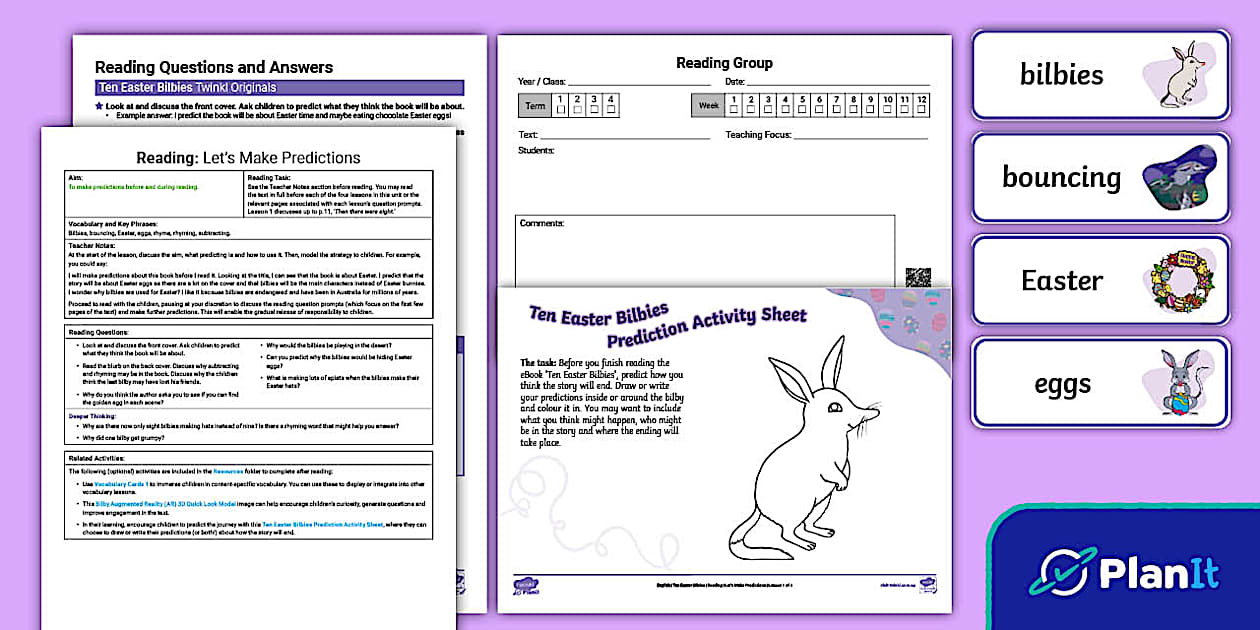 Year 1 Ten Easter Bilbies: Reading Lesson 1 (Teacher-Made)