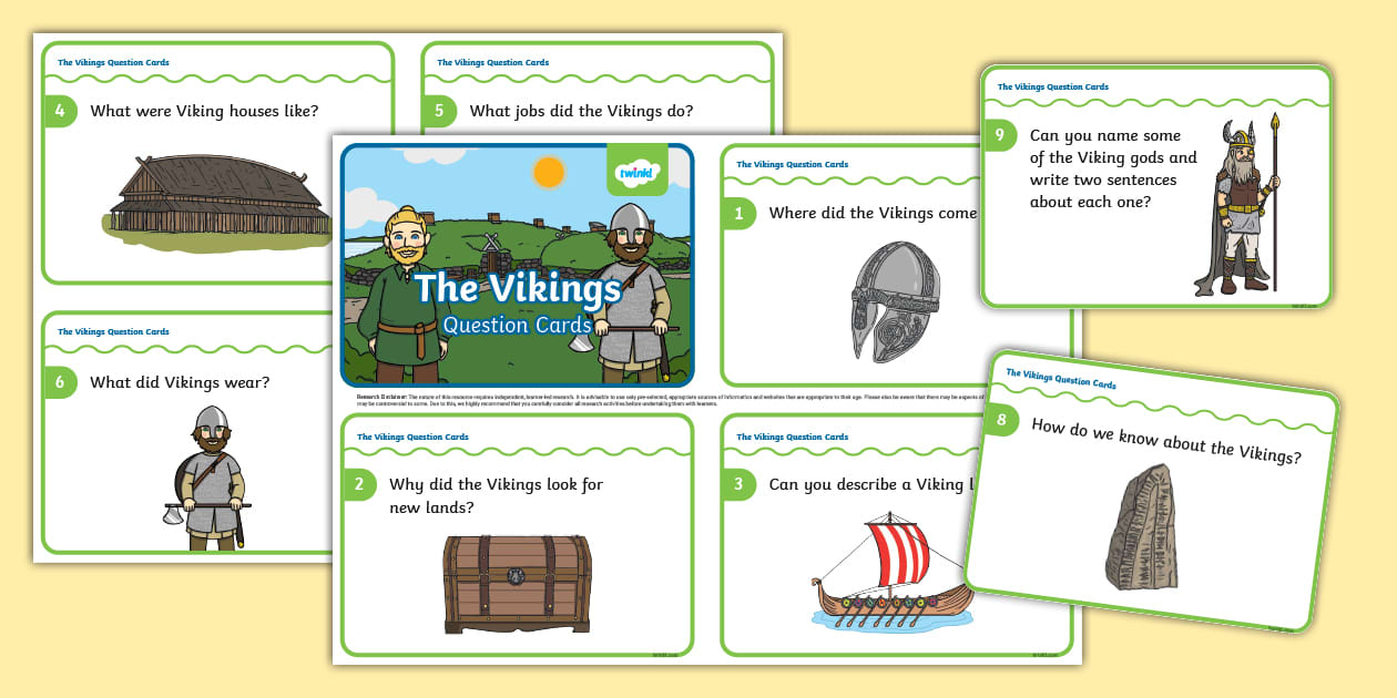 All About the Vikings Question Cards - Twinkl