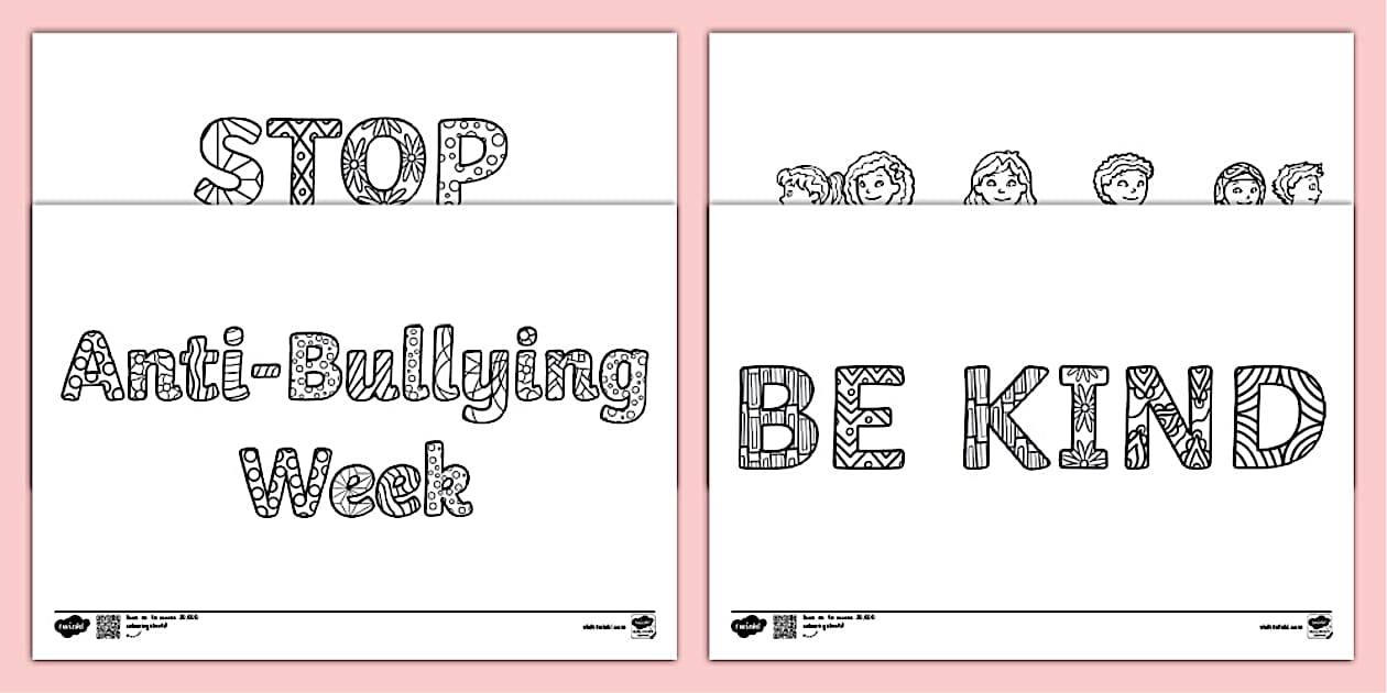 KS1 Anti-Bullying Mindfulness Colouring Sheets - Twinkl