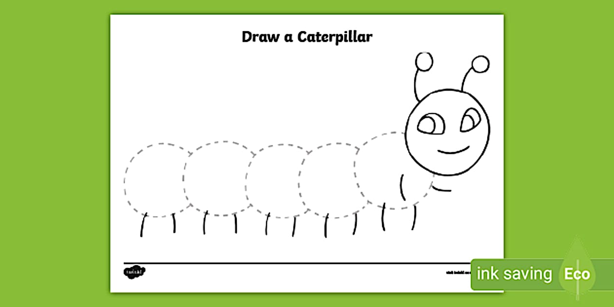 EYFS Draw a Caterpillar Pencil Control Activity - Twinkl