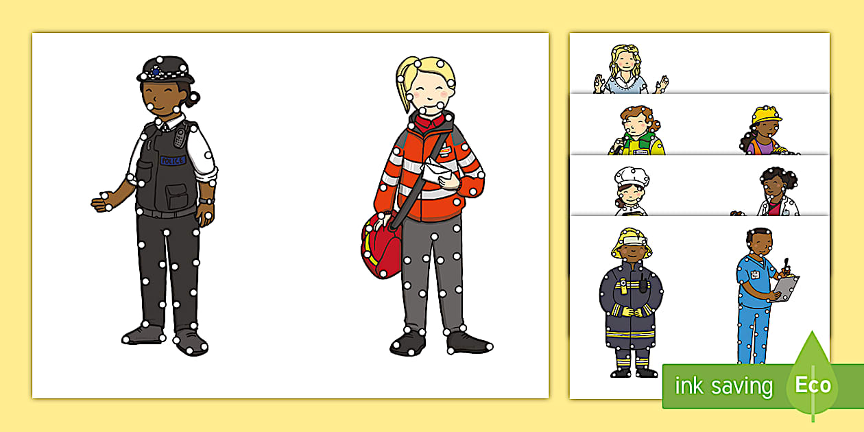 Occupations Threading Cut-Outs - Twinkl