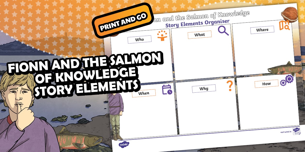 Fionn and the Salmon of Knowledge Story Elements Organiser Worksheet