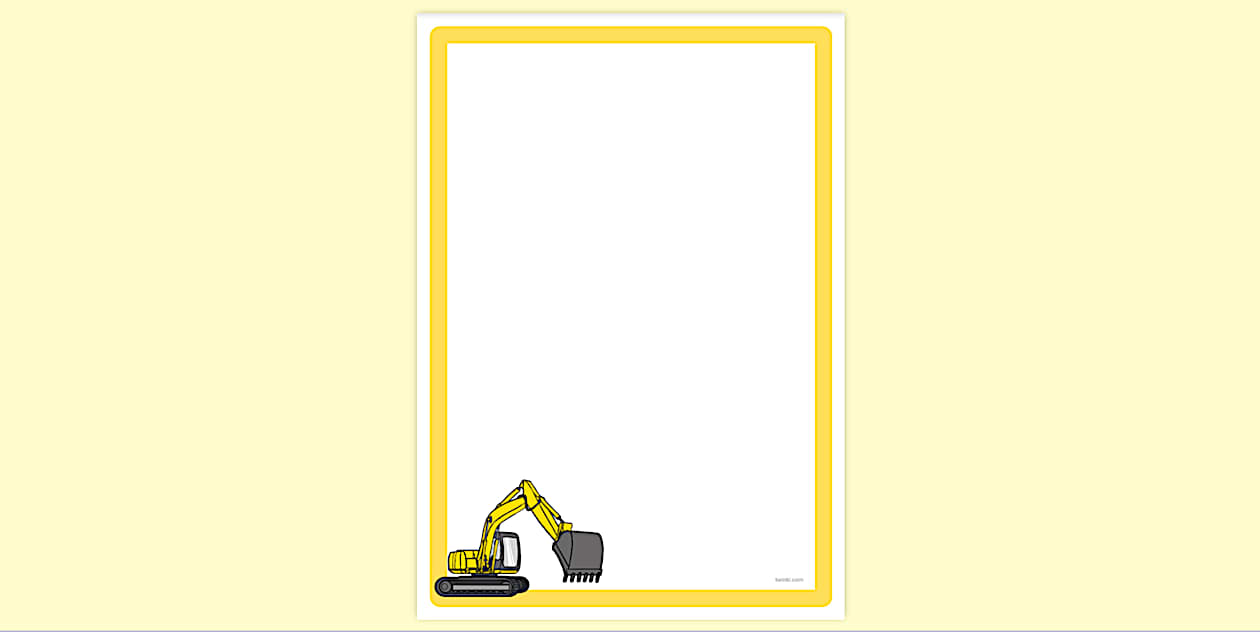 Simple Blank Digger Page Border | Page Borders | Twinkl