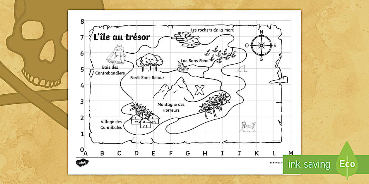 Carte au trésor de pirates (teacher made) - Twinkl