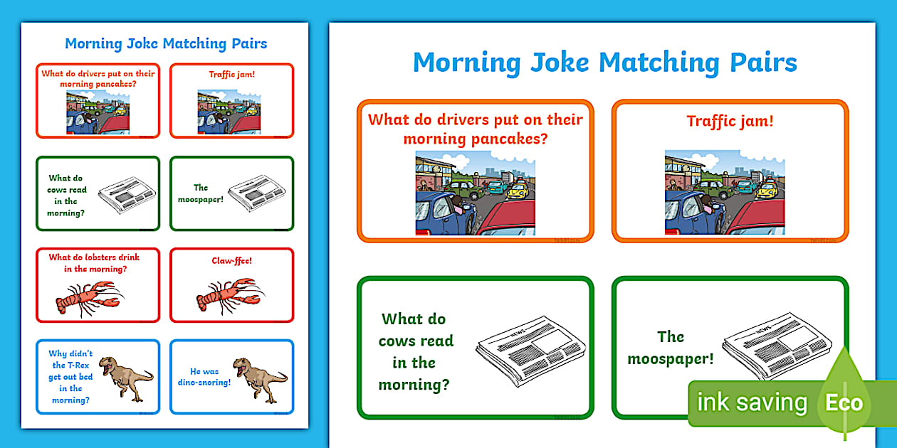 Morning Joke Matching Pairs (teacher made) - Twinkl
