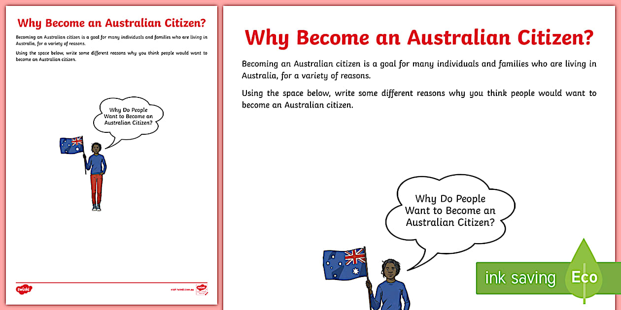 Why Become an Australian Citizen? Worksheet (Teacher-Made)