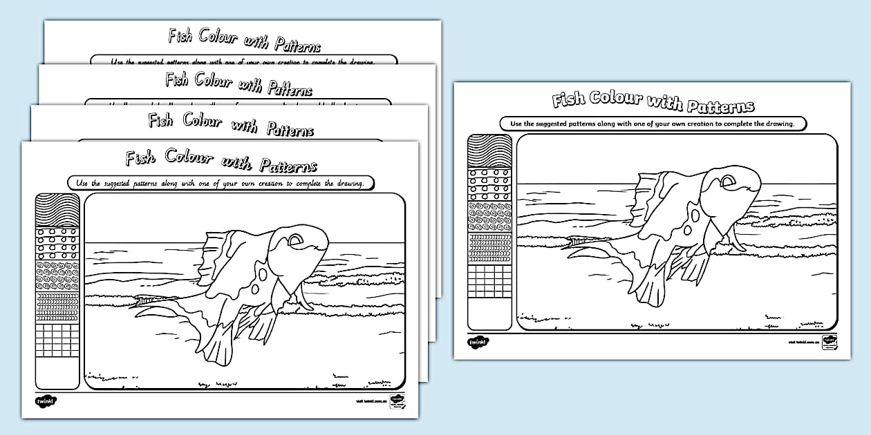Fish Colour with Patterns Activity - Twinkl