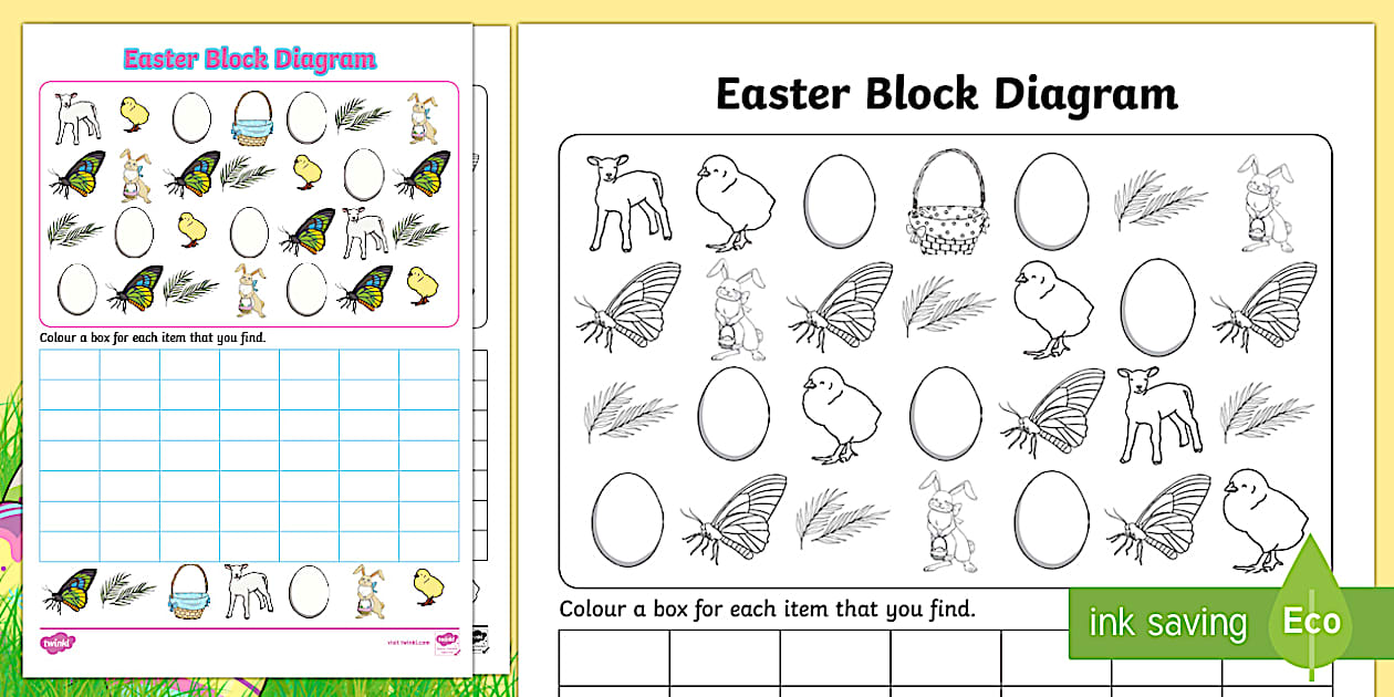 Easter Block Diagram Worksheet / Worksheet (teacher made)