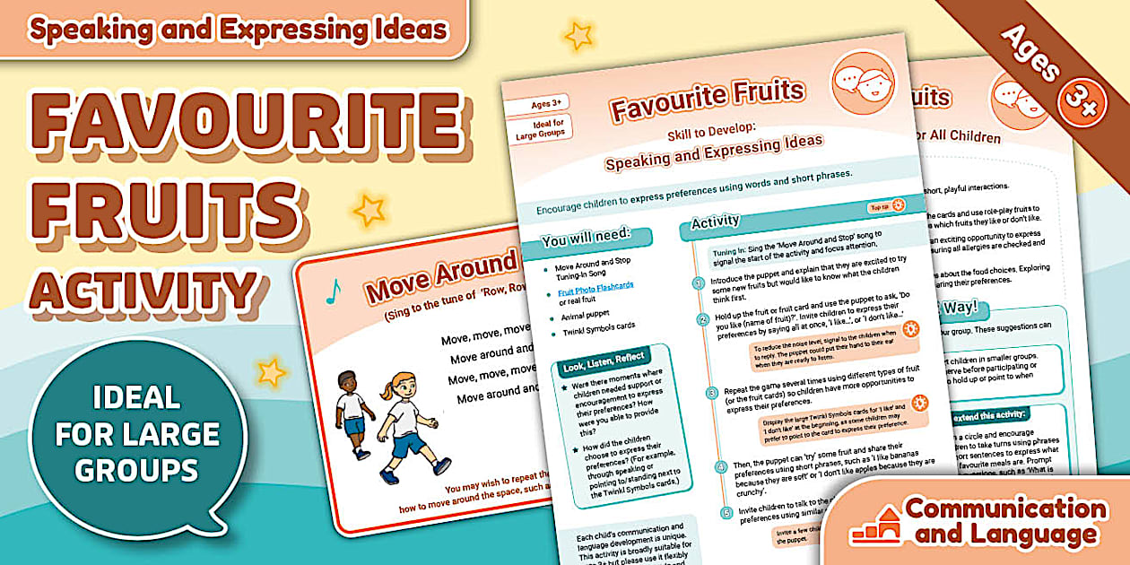 EYFS Communication and Language Activity: Favourite Fruits