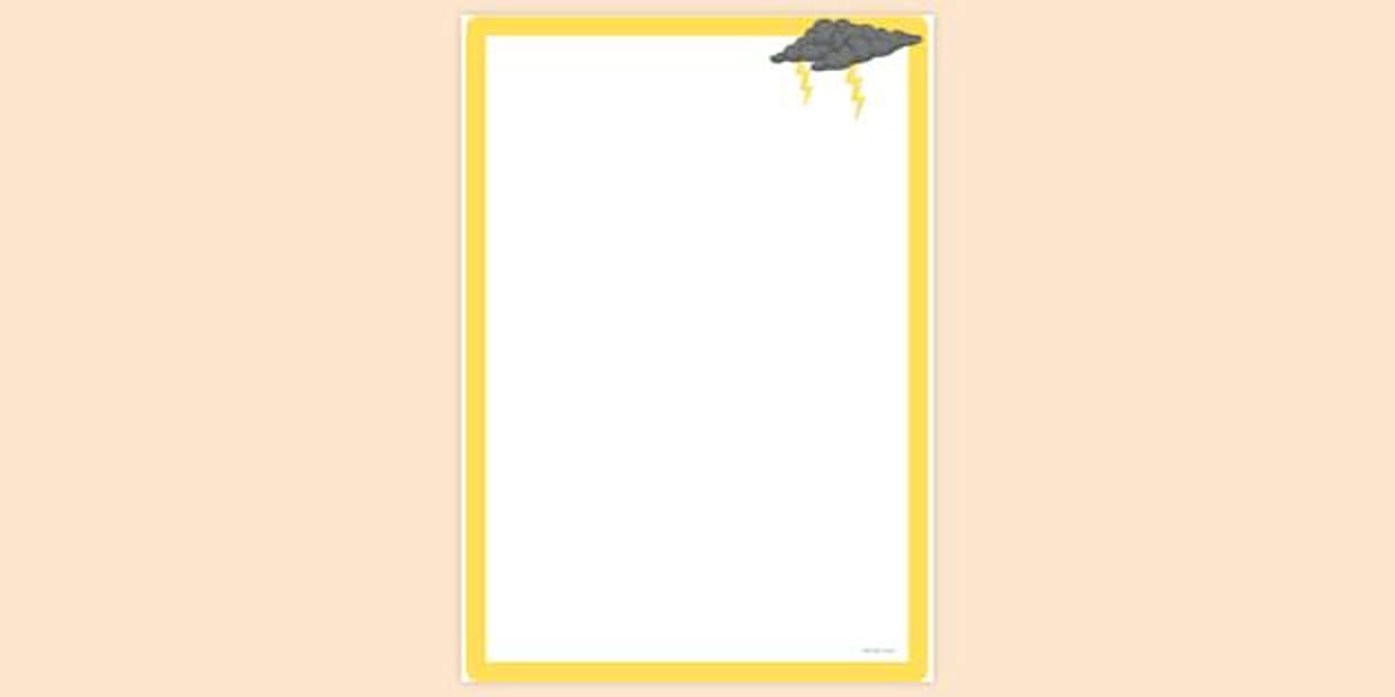 Simple Blank Storm Cloud Page Border | Page Borders | Twinkl