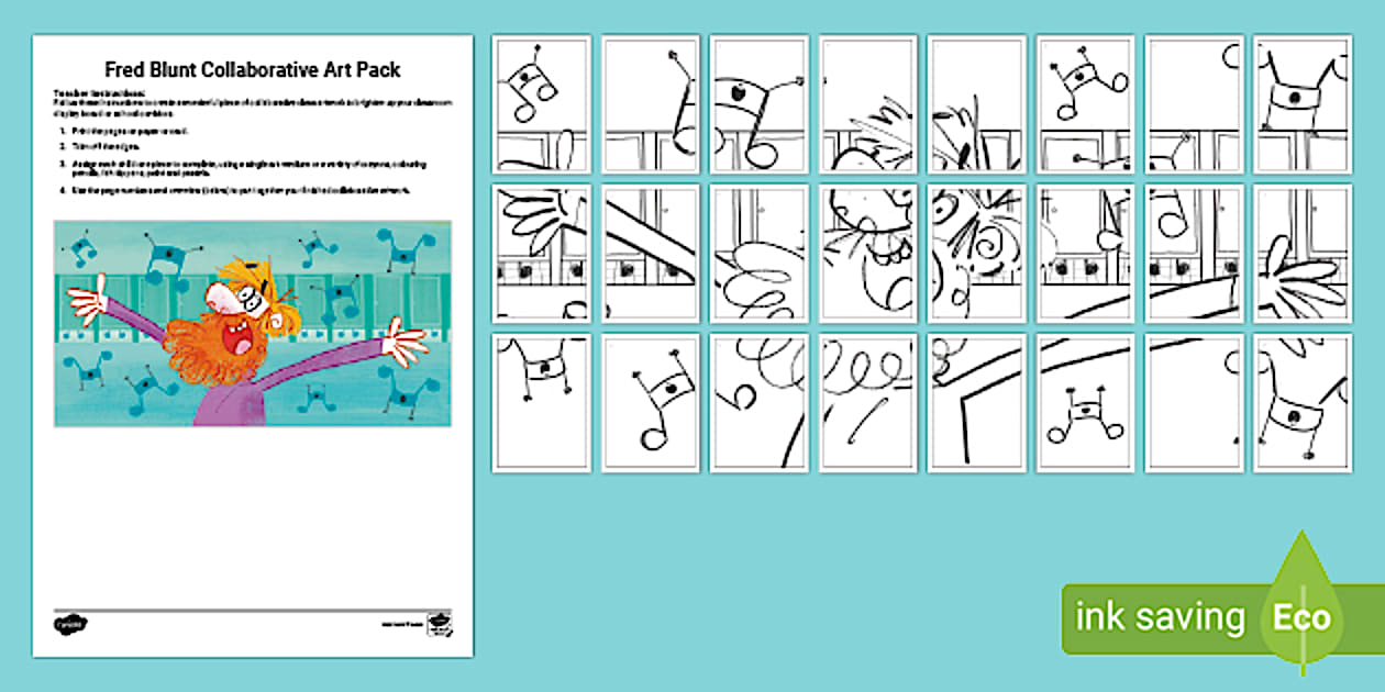 Fred Blunt Colouring | Collaborative Art Pack | Twinkl