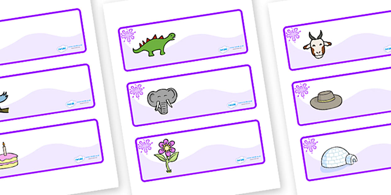 Purple Themed Editable Drawer-Peg-Name Labels - Twinkl
