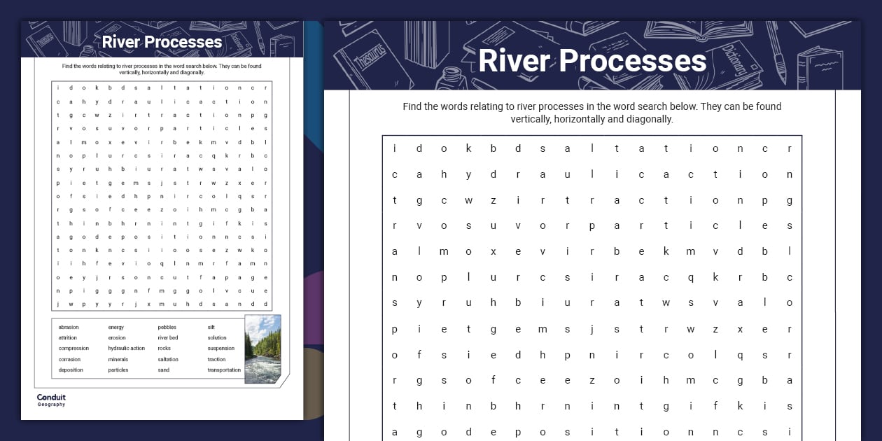 River Processes: Word Search (teacher made) - Twinkl