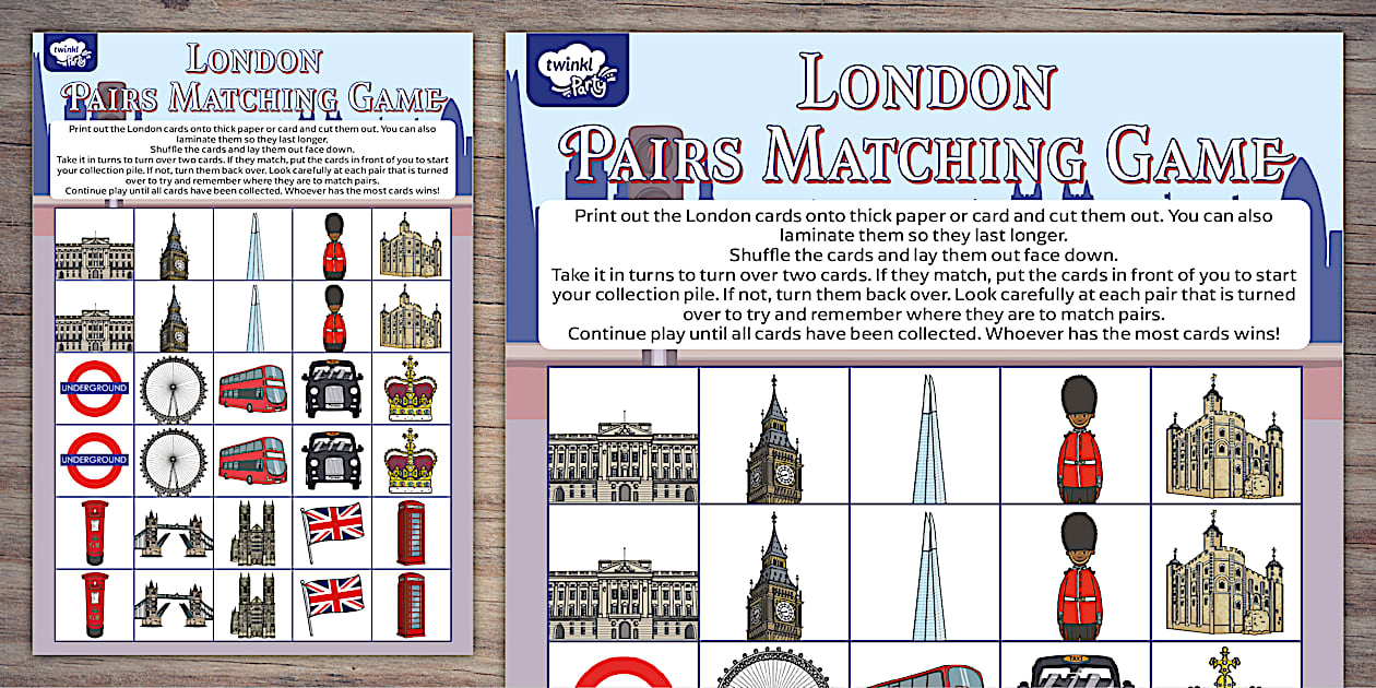 London Matching Pairs Game Printable | Twinkl Party - Twinkl
