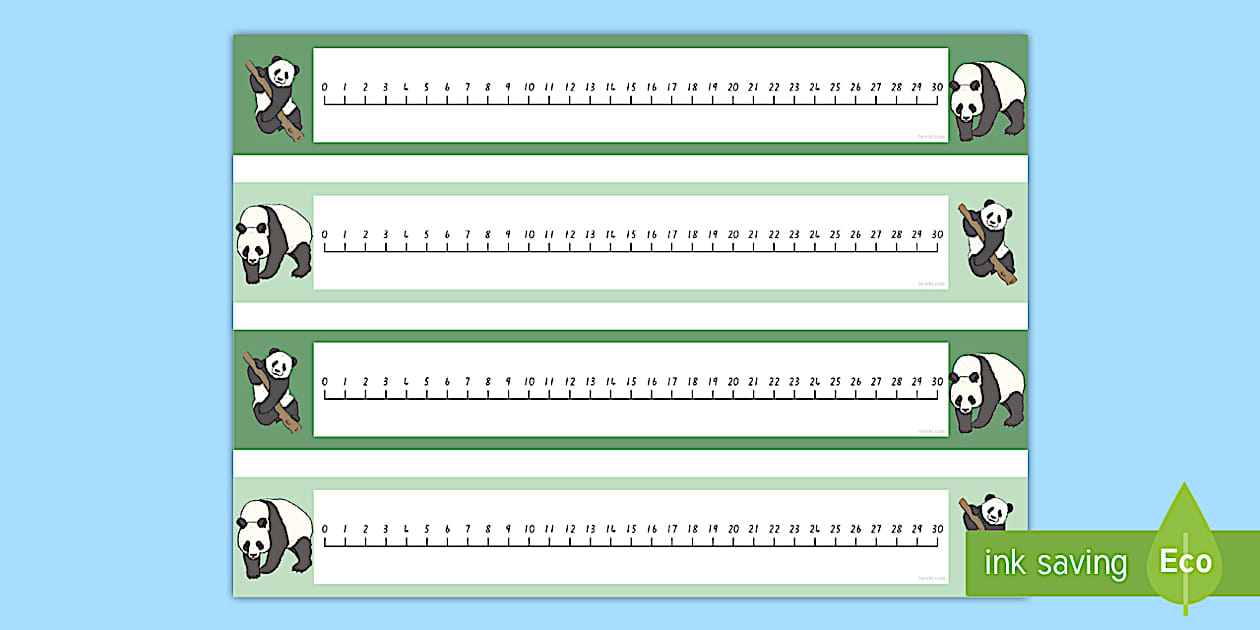 Panda Themed Numbers to 30 Number Line - Panda Themed Numbers to 30 Number