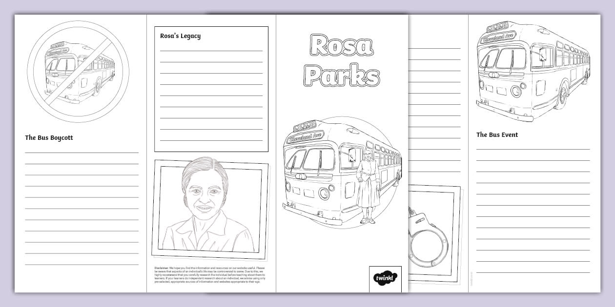 Rosa Parks Leaflet Template (teacher made) - Twinkl